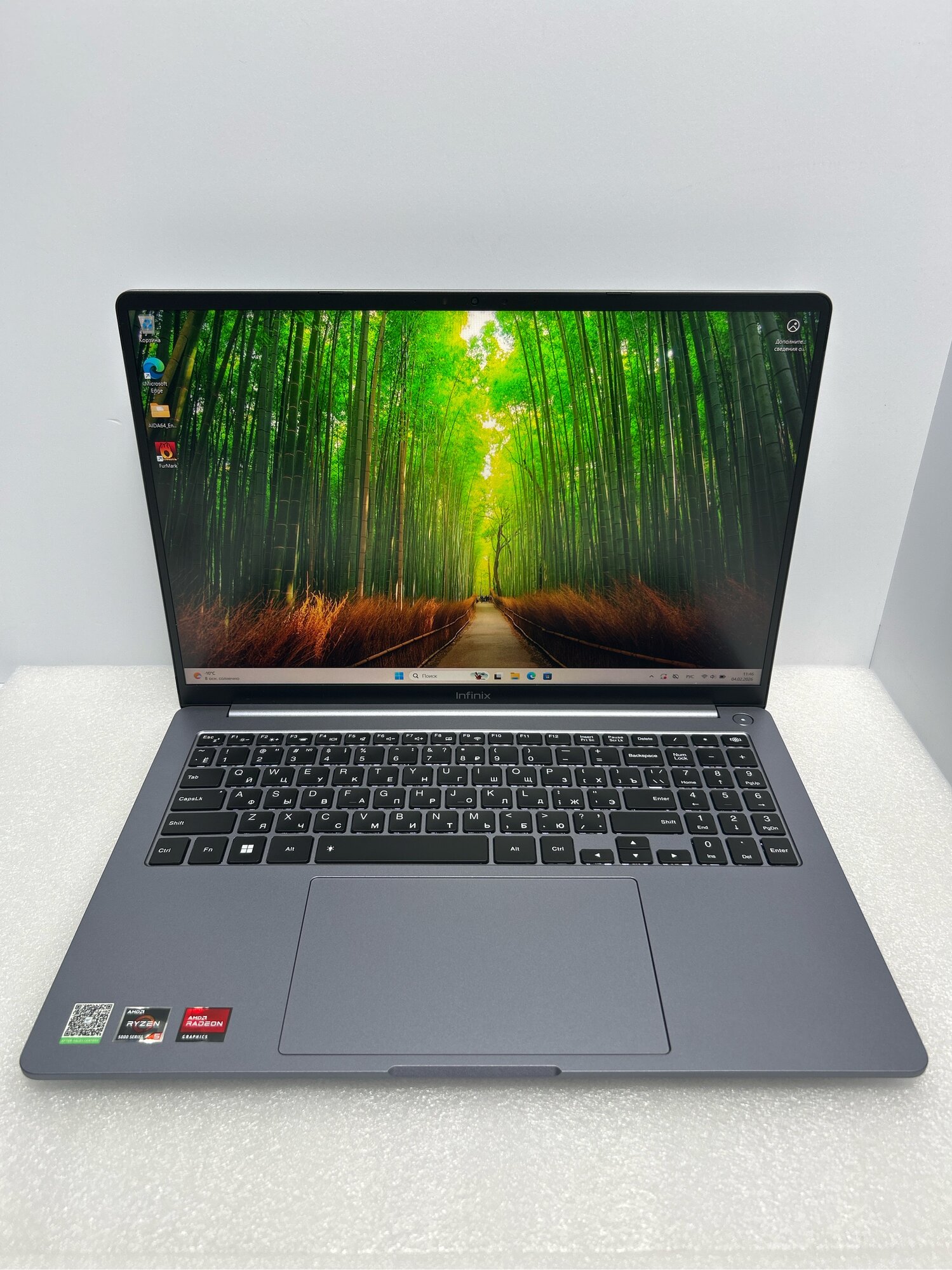 Ноутбук Infinix InBook Y3 Max 16"/Ryzen 5-5500U/RAM 16GB/SSD 512GB/AMD Radeon Graphics/1920x1200/IPS/Windows 11/Подсветка - кл:LED/серебристый. Состояние: A1