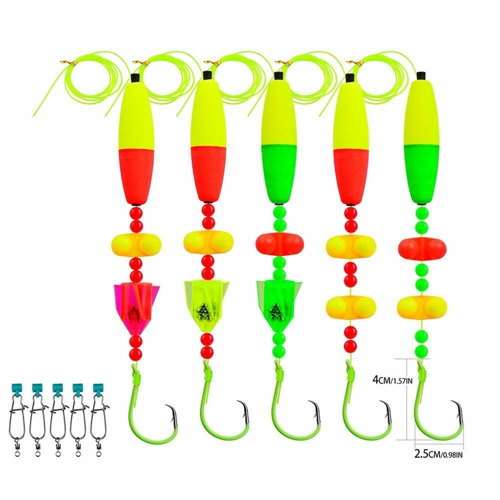 Контакт оснастка для ловли сома донная с поплавком, 5 шт.
