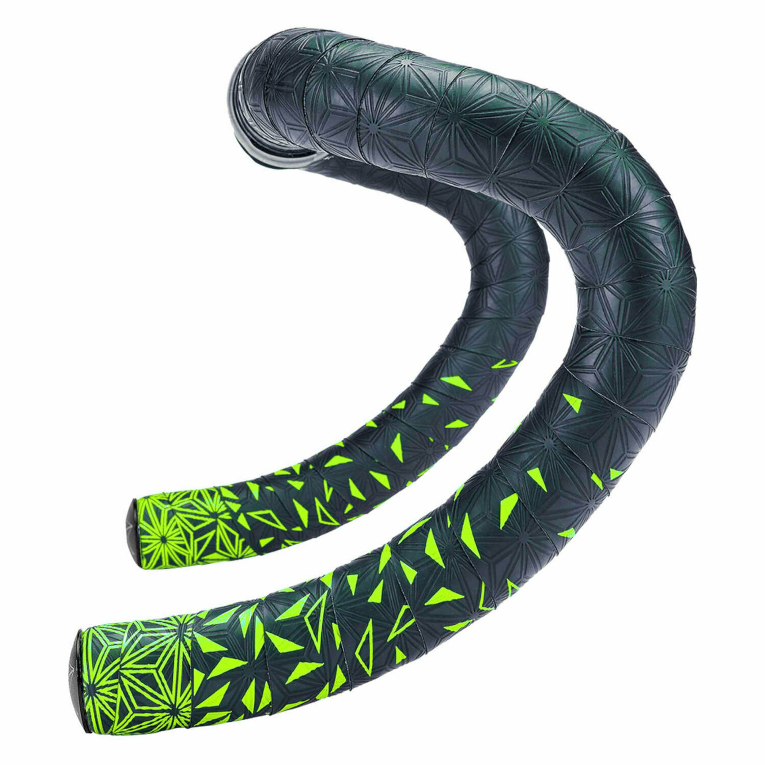 Обмотка руля Supacaz Super Sticky Kush-Star Fade Neon Yellow+Black Plugs