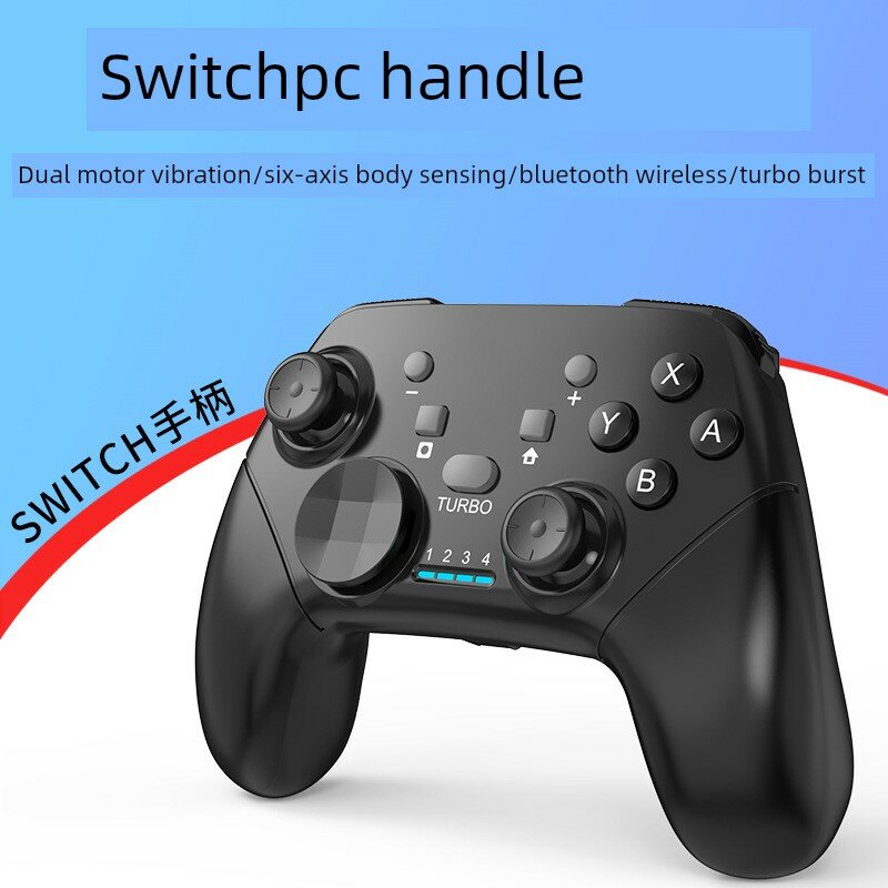 Беспроводной контроллер для Nintendo Switch, PC и Steam с вибрацией — Матовый черный