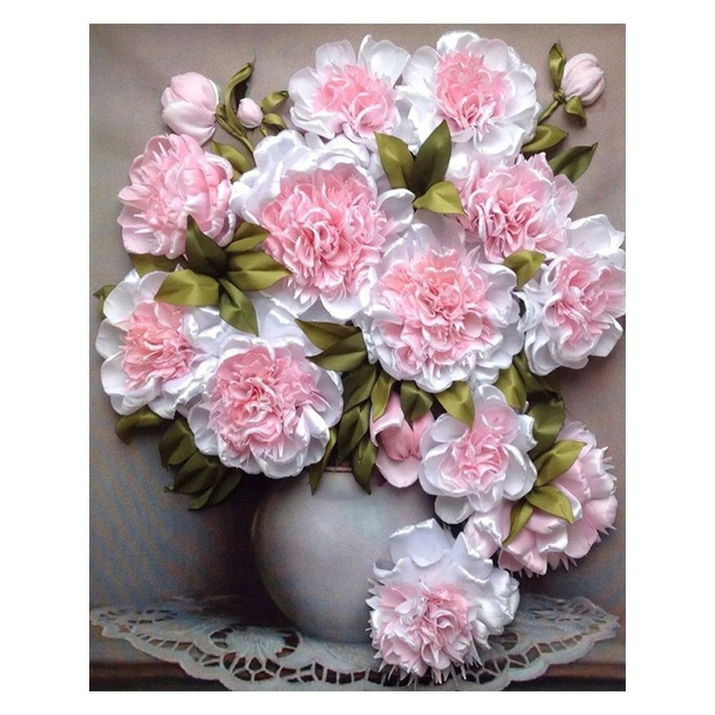 Алмазная картина, серия "цветы" круглая алмазная роспись, 30*40 см