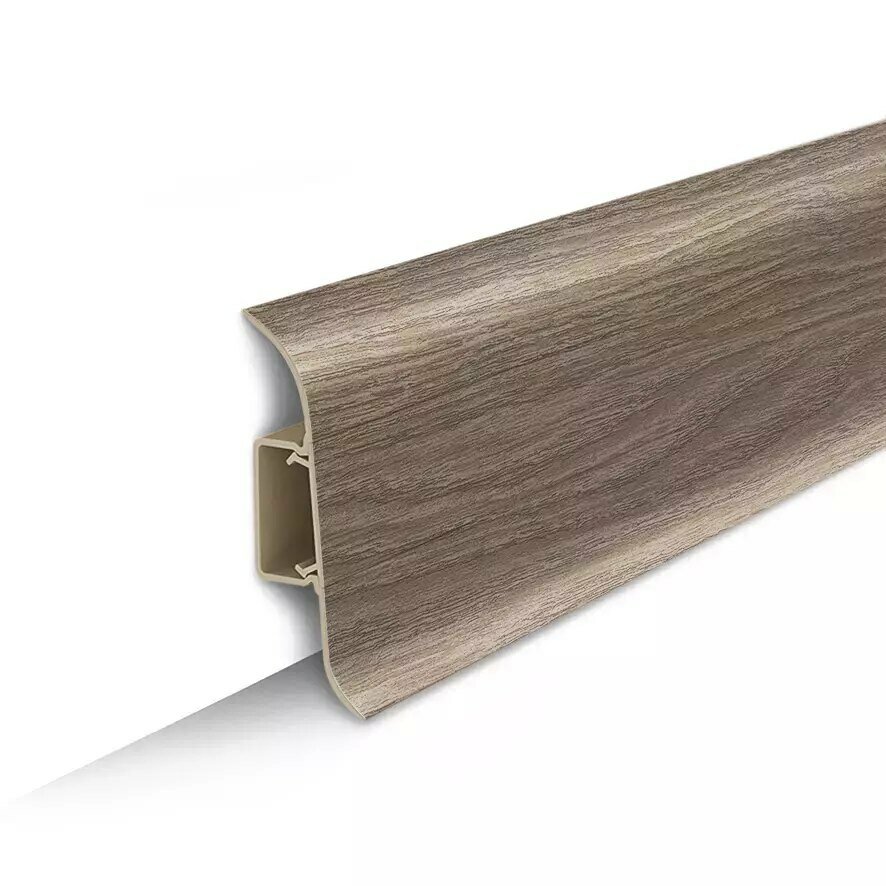 Пластиковый плинтус Идеал Classic 55 мм Дуб кофейный 207, 1 шт.