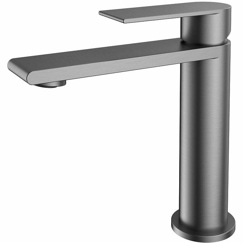 Смеситель для раковины Vincea Vogue VBF-2VS1GM вороненая сталь, рычажное управление, нержавеющая сталь