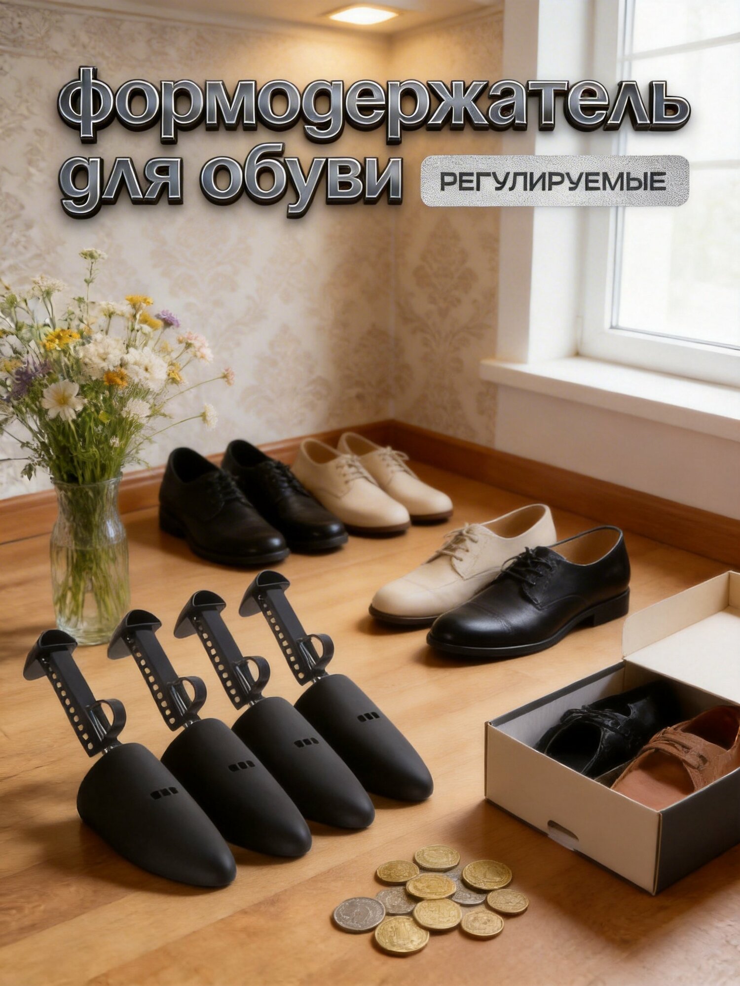Стельки и фиксаторы для обуви из пластика, регулируемые 36-45 для сохранения формы кед при хранении и в путешествиях, водостойкие и легкие