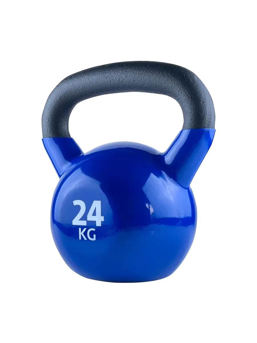 Гиря чугунная цельнолитая с виниловым покрытием SportElite 24 кг