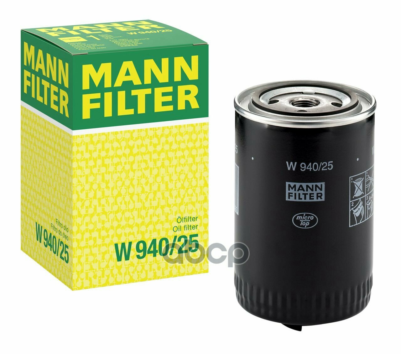 Масляный фильтр, применяется на VW G2 G3. MANN-FILTER арт. W940/25