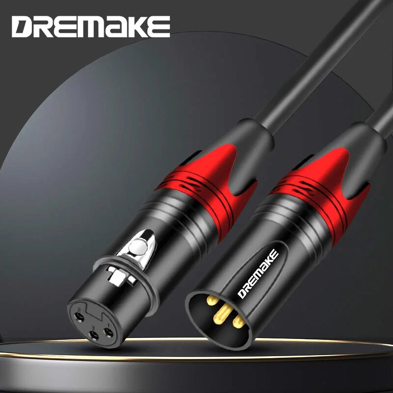 XLR кабель DREMAKE 2м, красный — фото 1