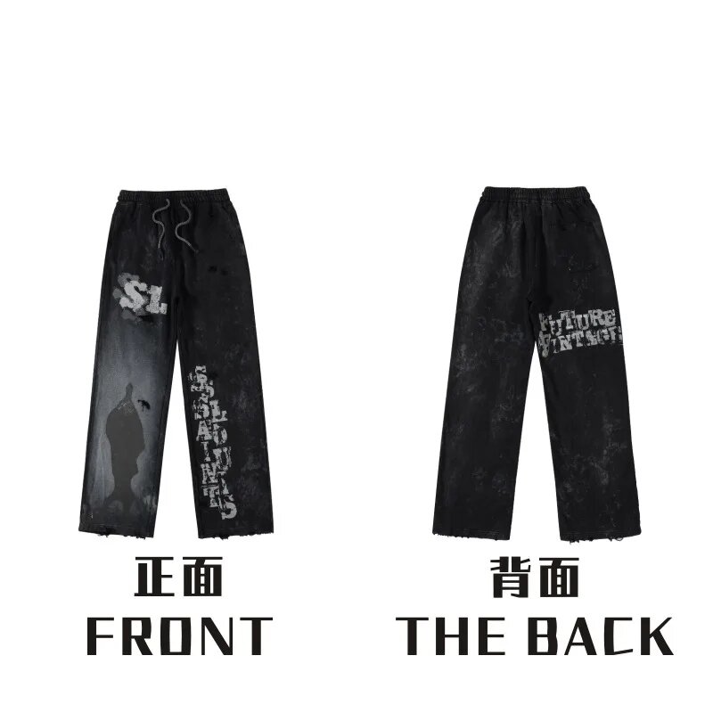 Черные винтажные брюки Ssaint Louis ST642-Washing black