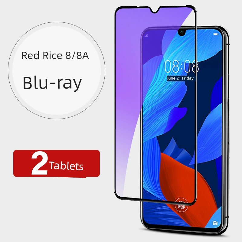 Премиум стеклянная пленка с алмазным дизайном для Redmi 8, защита от синего света, комплект из 2 листов