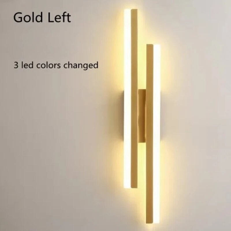 LED настенный светильник золотой, Gold left, 3 цвета