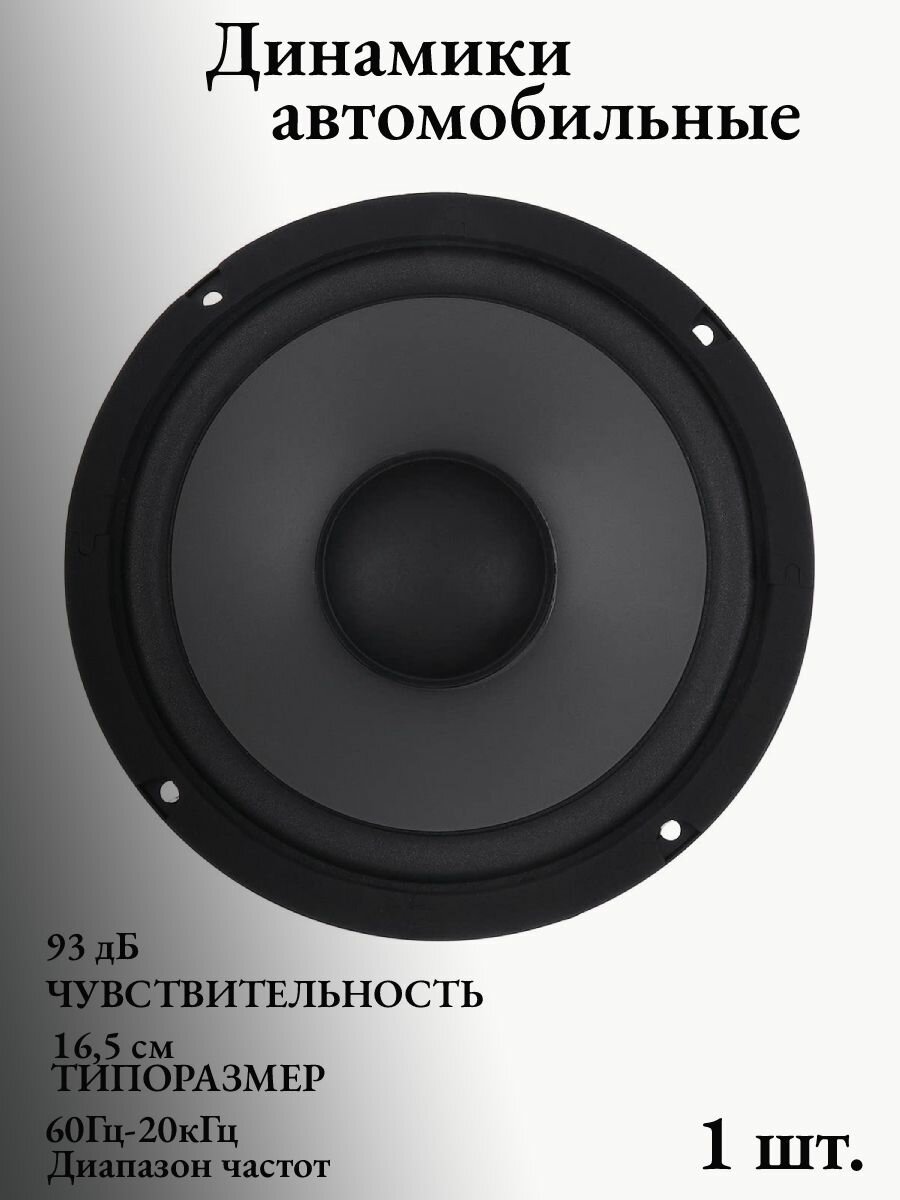 Автомобильные 2-полосные коаксиальные динамики 6.5 дюйма (165 мм) — 600W, 4Ω, 93 дБ, 60–20000 Гц, лёгкая установка