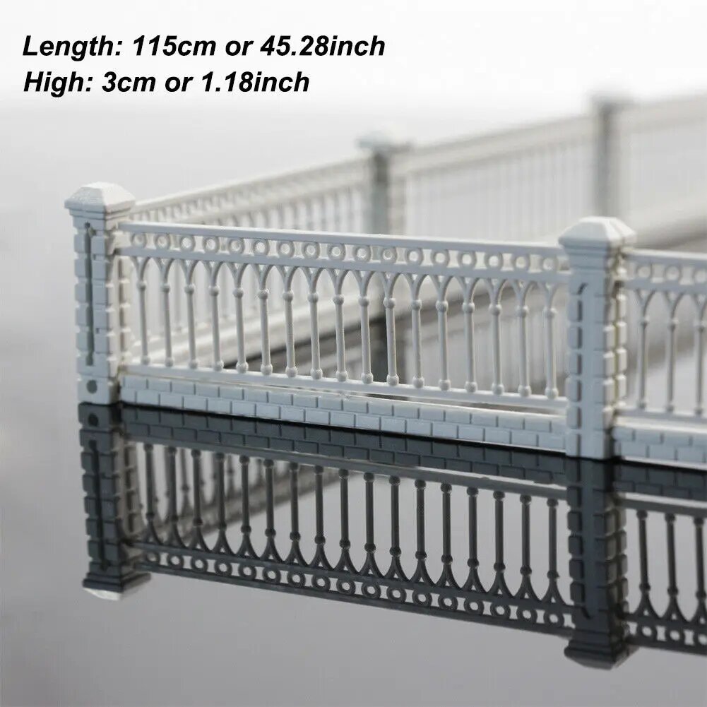 Evemodel Белый пластиковый забор для модели железной дороги 1:87