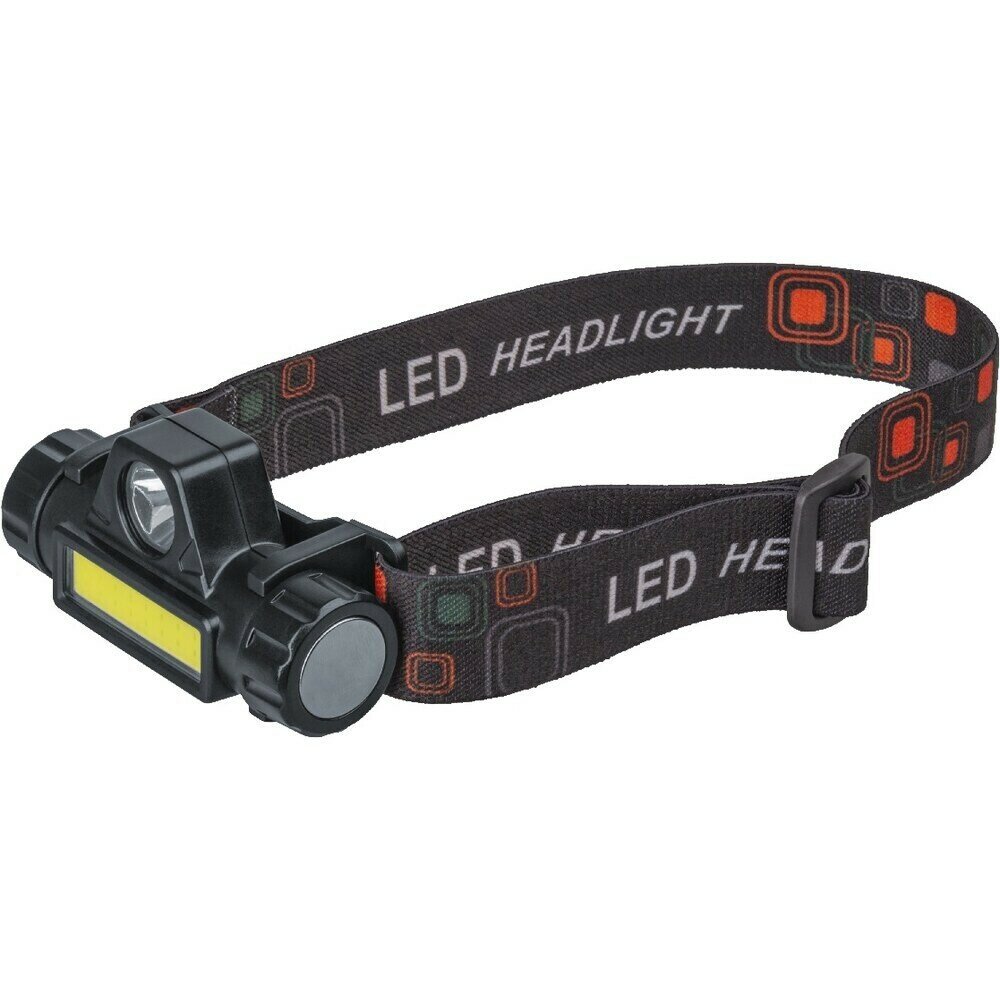 Фонарь налобный Онлайт OPT-H01-ACCU светодиодный 1 LED 5 Вт аккумуляторный Li-Ion 1200 мАч пластик 2 режима (90857)