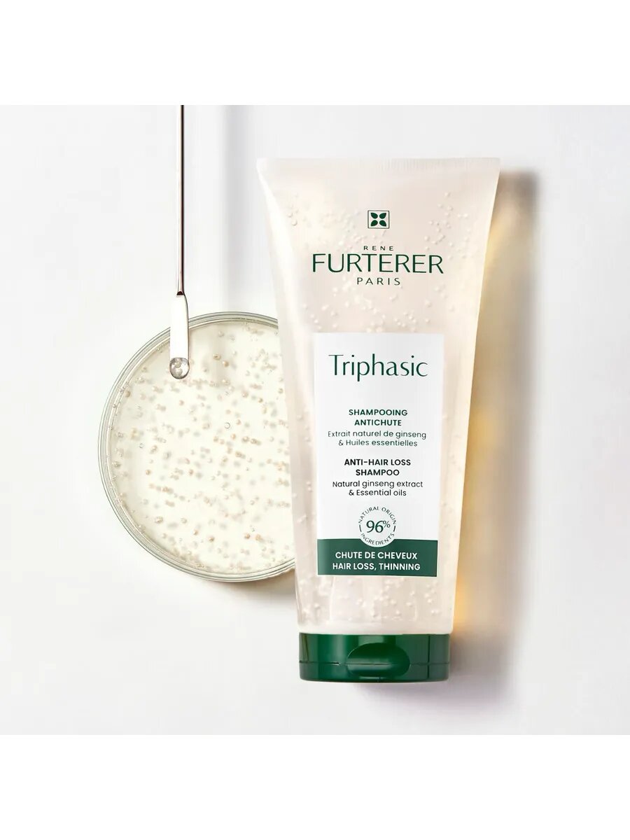 Стимулирующий шампунь от выпадения волос René Furterer Triphasic Shampooing с эфирными маслами Pfaffia