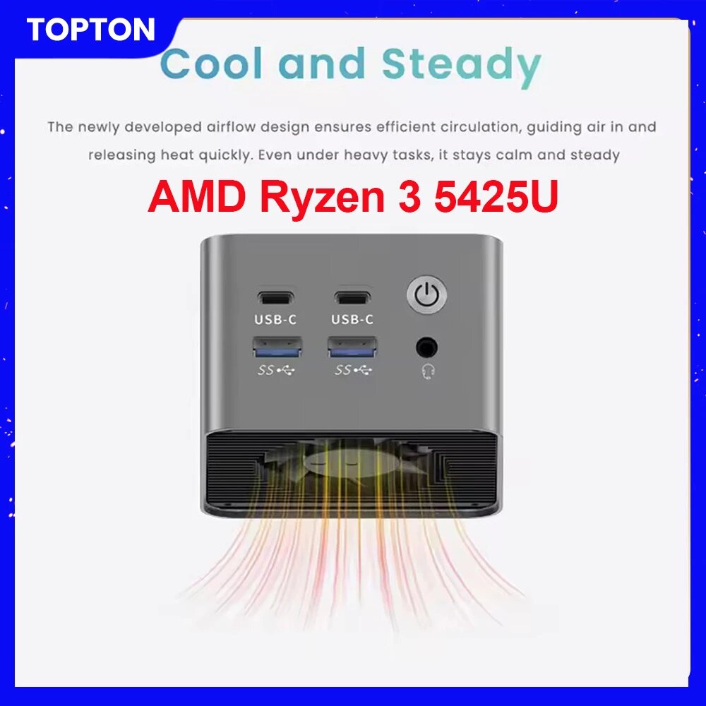 Topton Firewall Mini PC Ryzen 3 5425U 8GB DDR4 No Rom