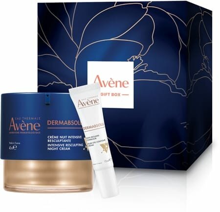 Крем для ухода за кожеи Avene DermAbsolu Gift Box, рождественскии набор, ночнои крем 40 мл, крем для области вокруг глаз 15 мл