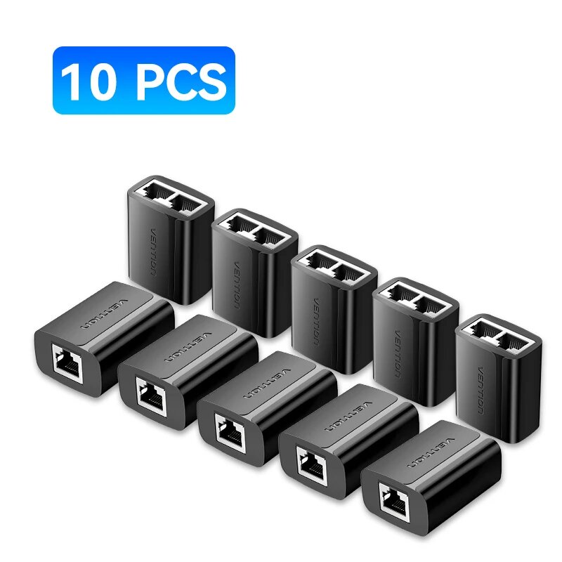 Разветвитель Ethernet Vention 1x2, 10 шт. черные
