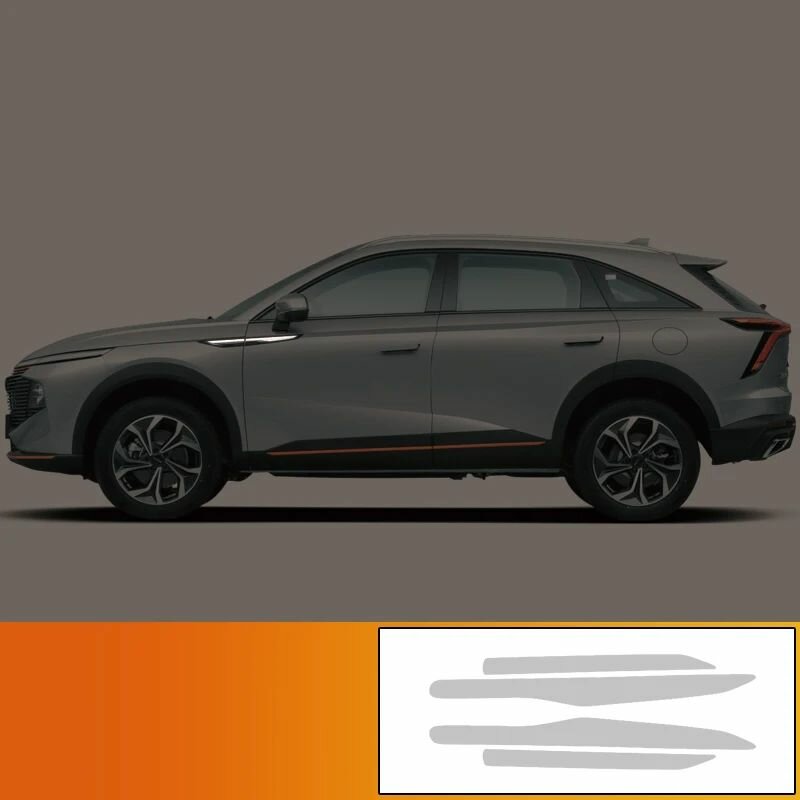 Наклейки для Haval F7 II 2024-2025 2-го поколения — набор на переднюю решетку, задние бамперы и боковые маркировки