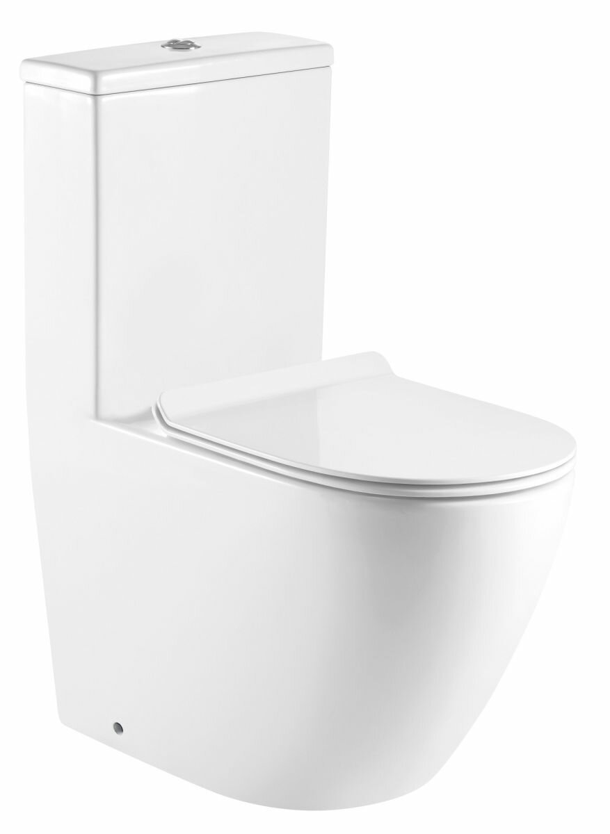 Унитаз-моноблок AZARIO MORANO 680x370х830 напольный, безободковый, в комплекте с сиденьем
