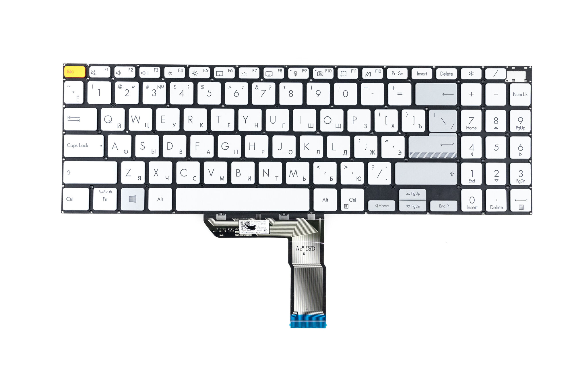 Клавиатура для Asus VivoBook PRO 16 M7600QA Silver с подсветкой p/n: 0KNB0-560XRU00, AEXJD701040
