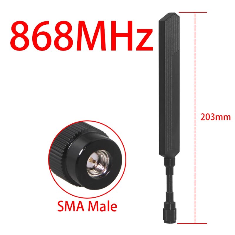 Антенна 868 МГц LoRa SMA Male, 203 мм, Spring