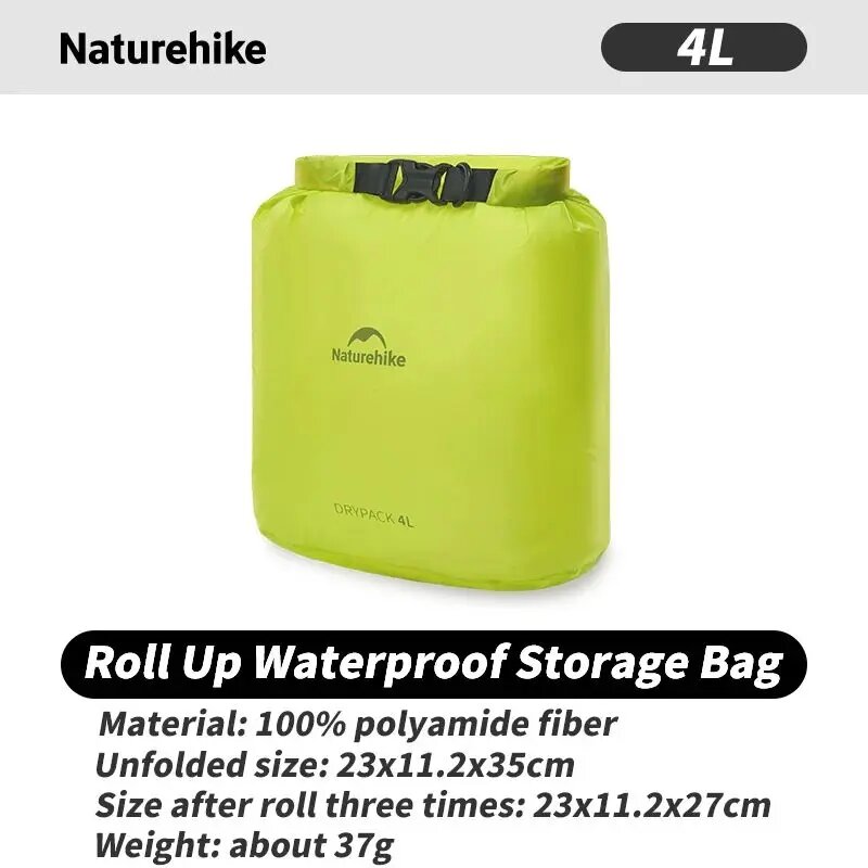 Naturehike 4L водонепроницаемая сухая сумка зеленая