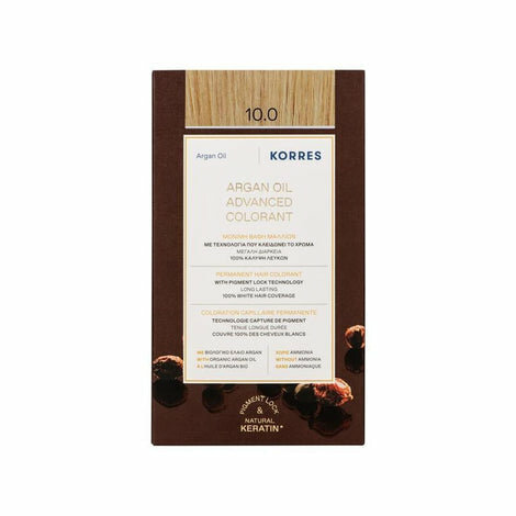 Краска для волос Korres Argan Oil, оттенок 10.0 platinum blonde, 50 мл