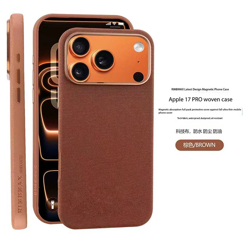 Чехол из тканого материала с оригинальной технологией для iPhone 17, 16, 15, 14, 13, 12, 11 Pro Max Plus, 17 Air, с поддержкой MagSafe и магнитной защитой