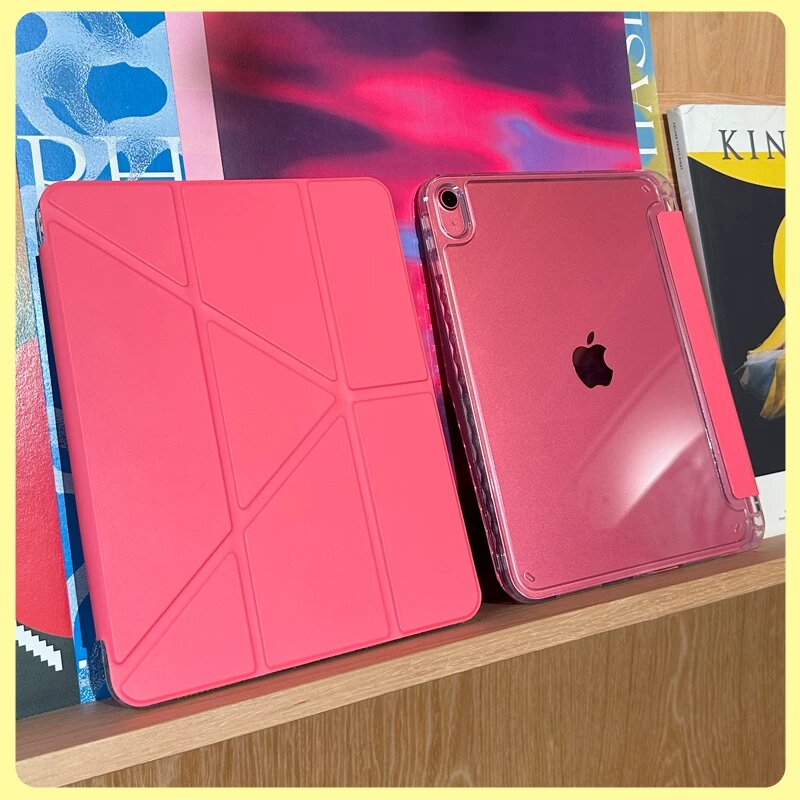 Чехол для iPad 11-го поколения 2025 г. 11 дюймов с левым слотом для ручки, магнитная подставка, ультратонкий анти-гнуть