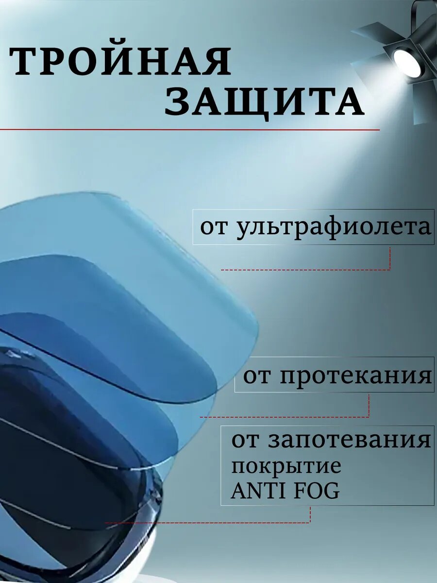 Очки и шапочка для плавания, набор, для моря, для бассейна, черный, профессиональный — фото 1
