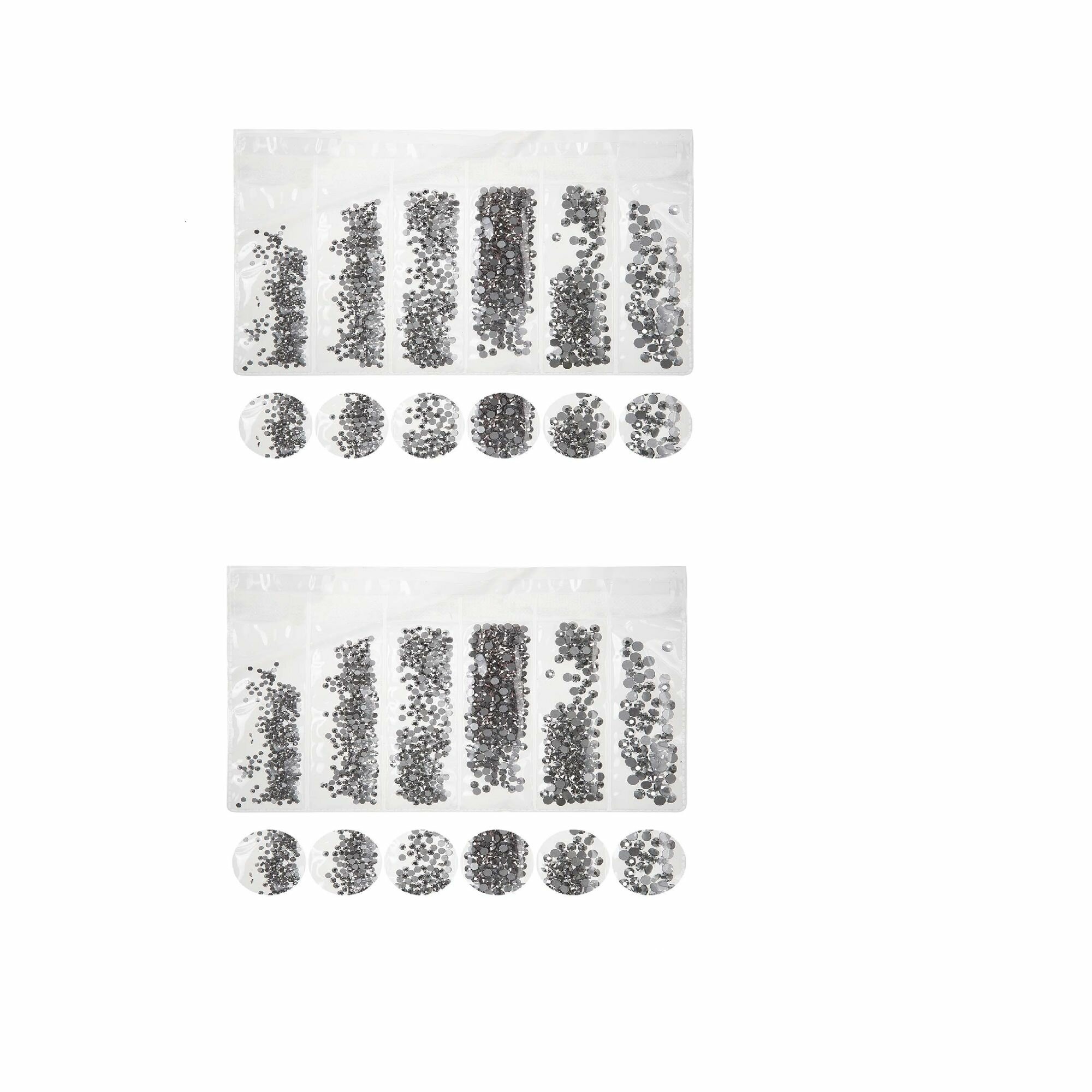 Nail Art Набор страз для ногтей, черный, 9 уп.