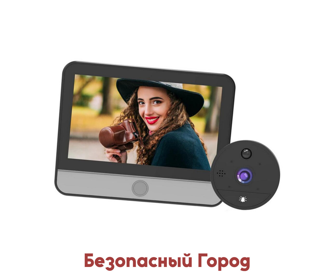 HD видеоглазок для входной двери Tuya Wi-Fi HD-com DW6(Tuya-2.0MP) (Z66768UT) с записью на SD карту и датчиком движения. Дверной глазок - экран 4,3.