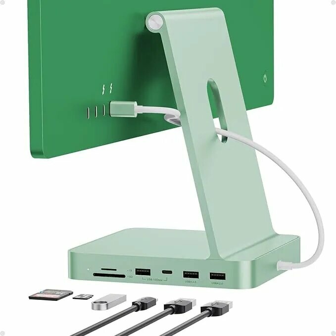 Док-станция расширения PULWTOP Type-C, корпус для M.2 SSD, кардридер, высокоскоростной интерфейс 10 Гбит/с, совместима с моноблочной док-станцией расширения iMac 24 дюйма M1/M3/M4.