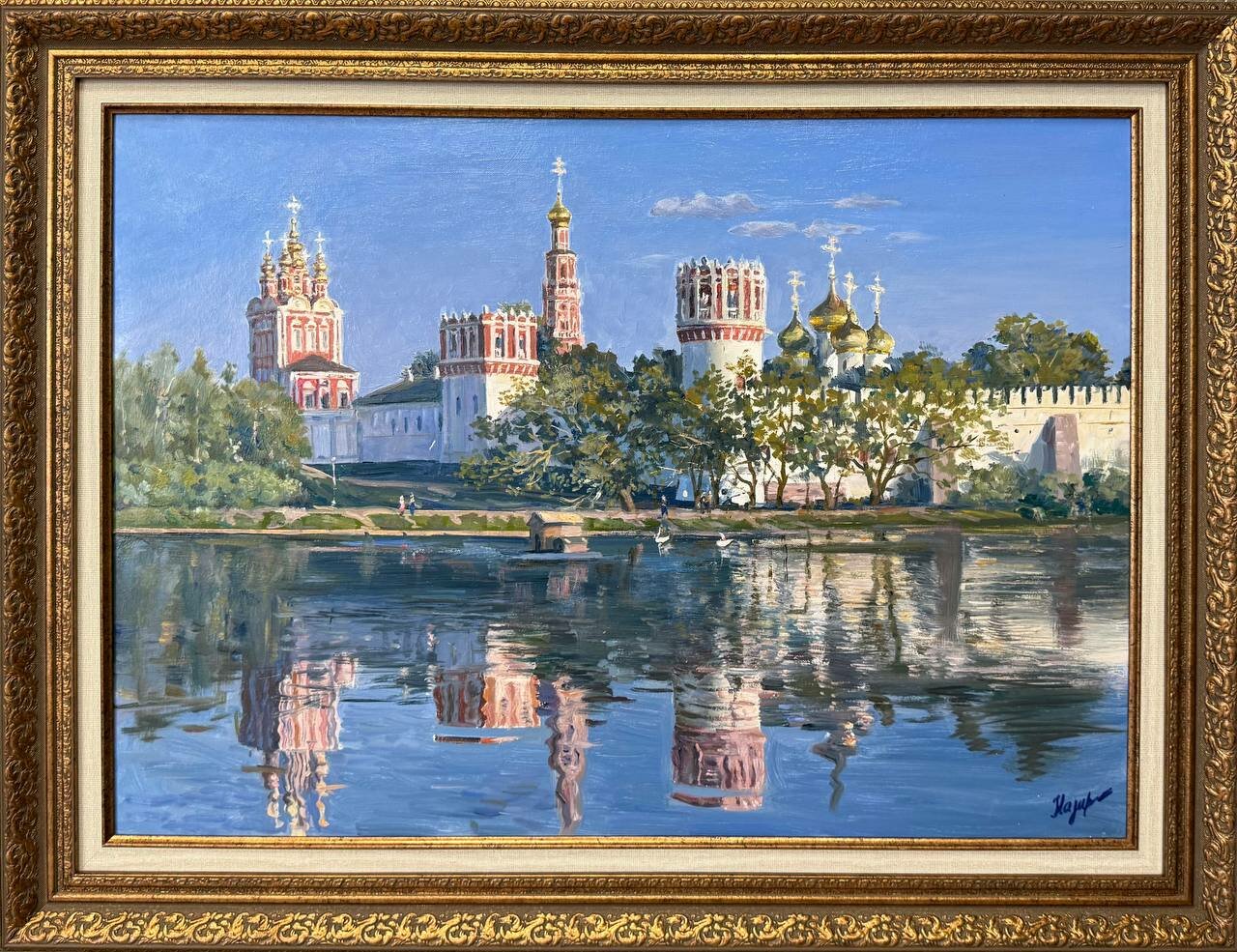 Картина маслом, пейзаж "Новодевичий монастырь". Холст/Масло, 2025. Размер 50х70. Автор М. Назарова