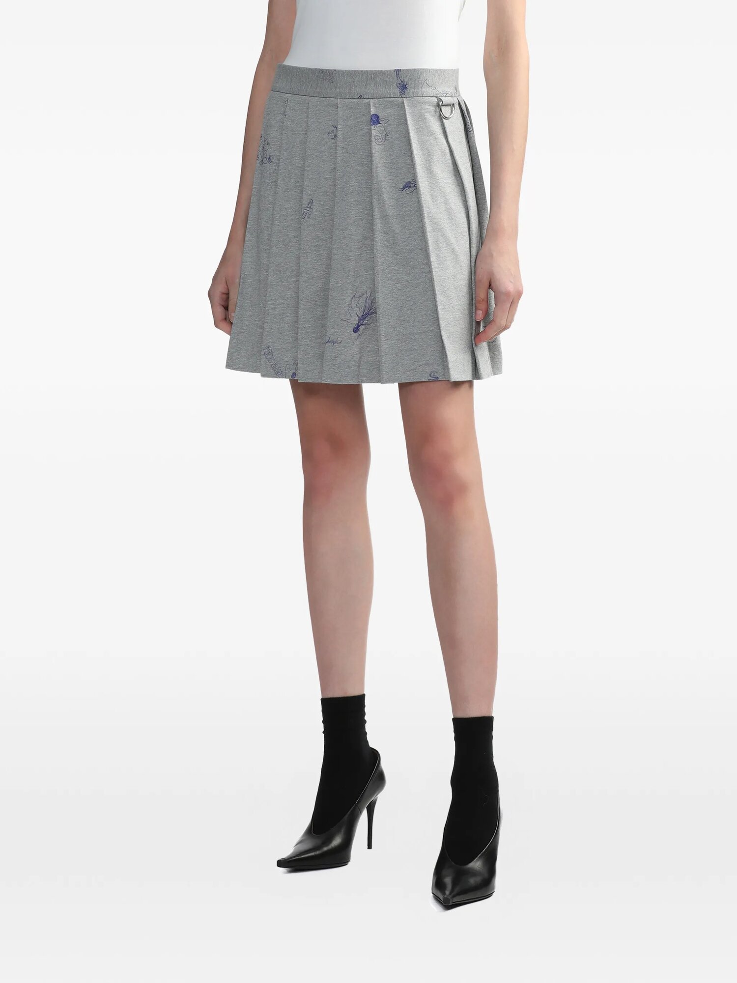 Юбка Vetements Scribble-print pleated skirt, размер 42 — фото 1