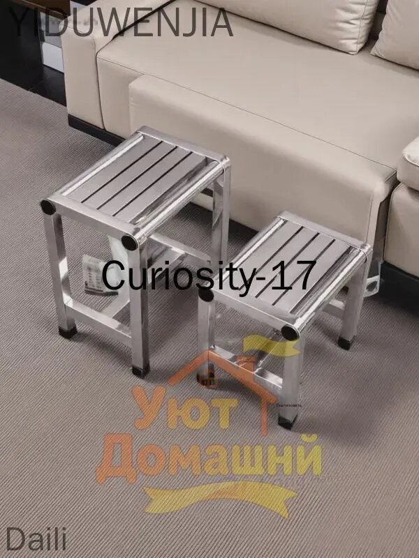 Табурет из нержавеющей стали, 1 шт, Ширина: 28.5 см, Глубина: 20 см, Высота: 36 см, Макс. нагрузка: 150 кг — фото 1