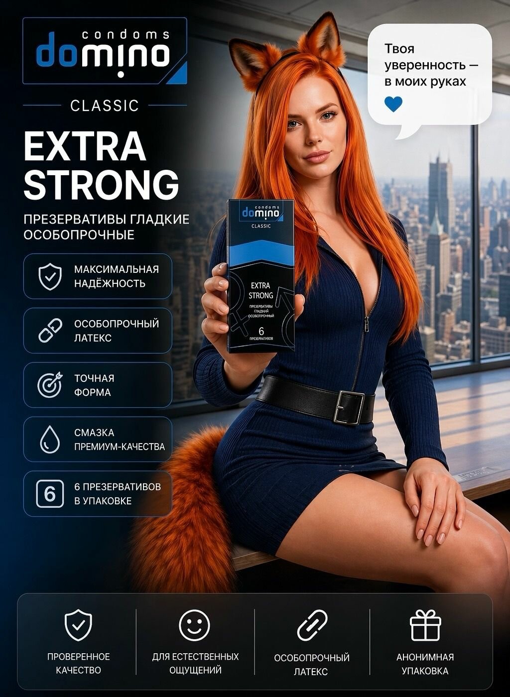 Презервативы DOMINO CLASSIC Extra Strong 6 шт