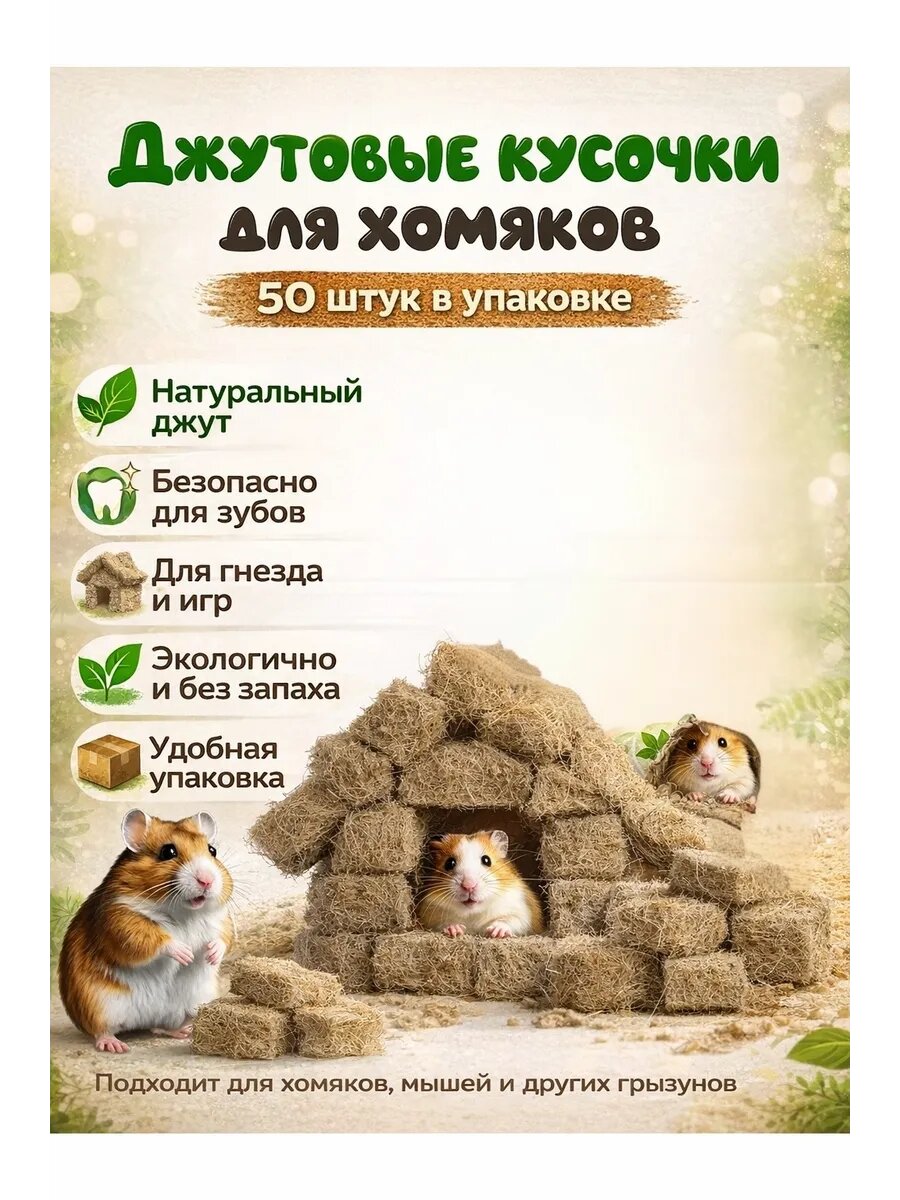 Джутовые кусочки для хомяков