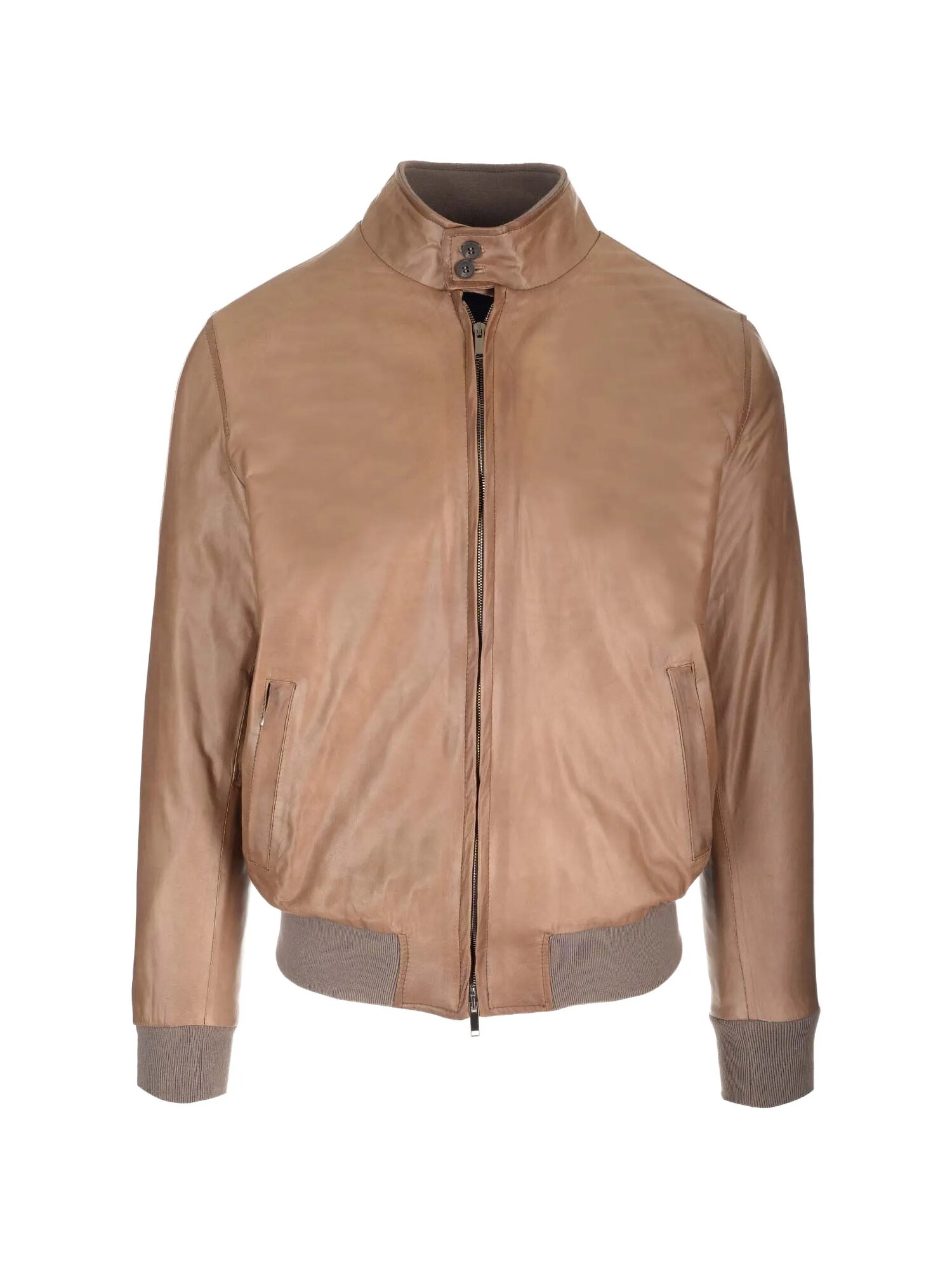 Куртка Padded zip-up leather jacket
