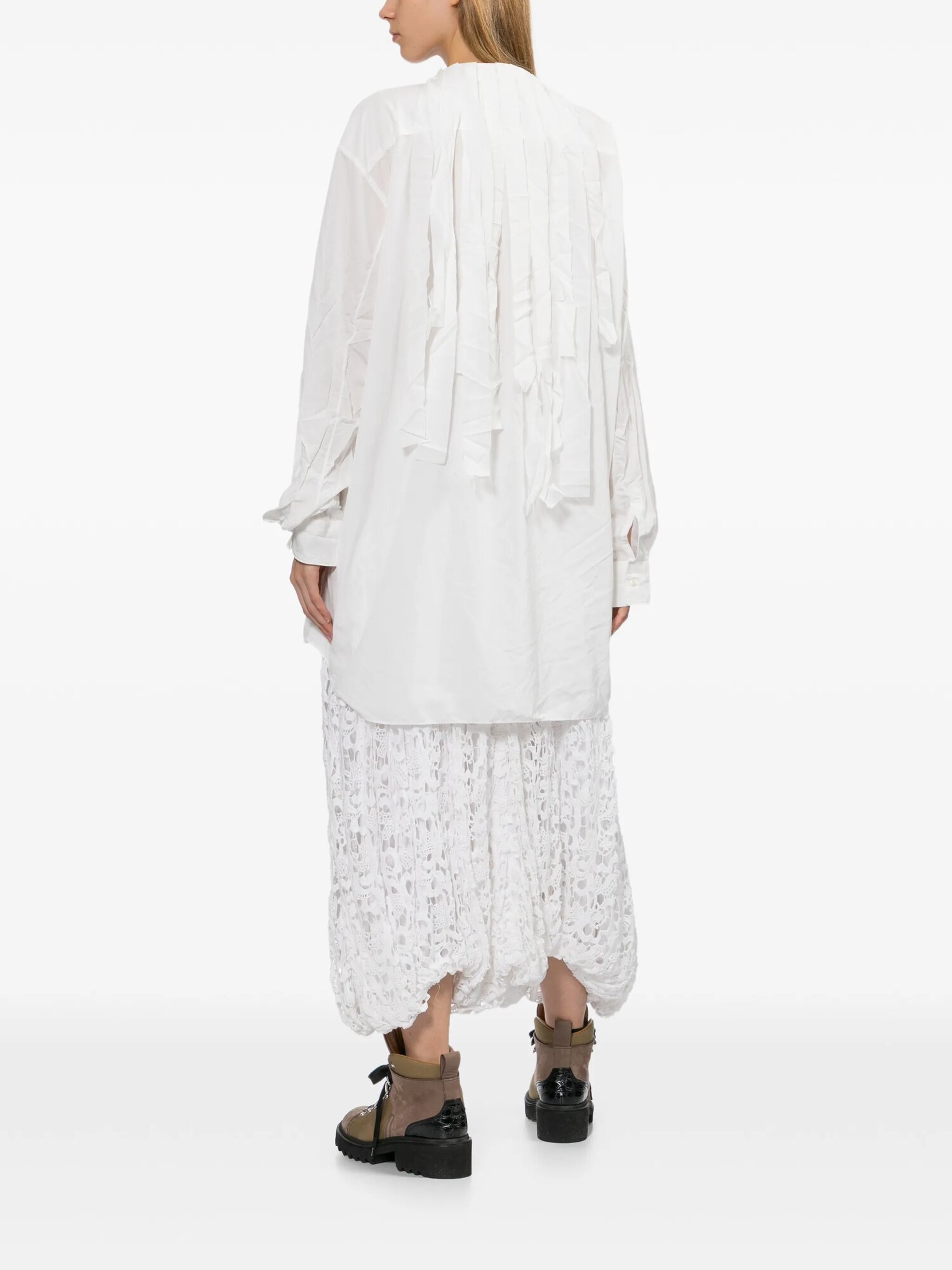 Рубашка COMME des GARCONS, размер 44, бежевый/белый — фото 1
