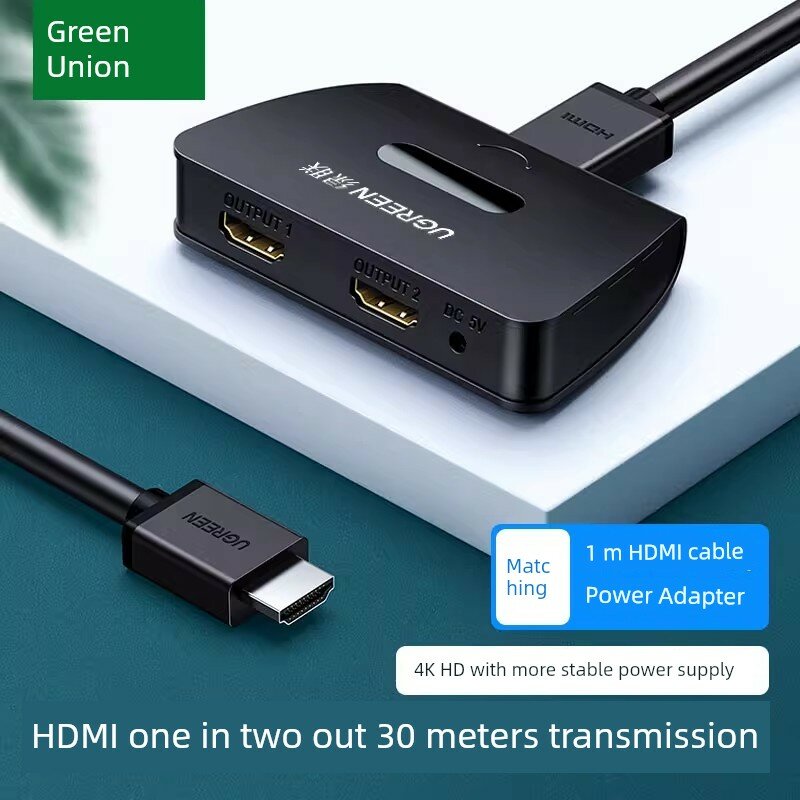 HDMI 1x2 Splitter для 4K видео, двойной экран, поддерживает телевизоры мониторы ноутбуки