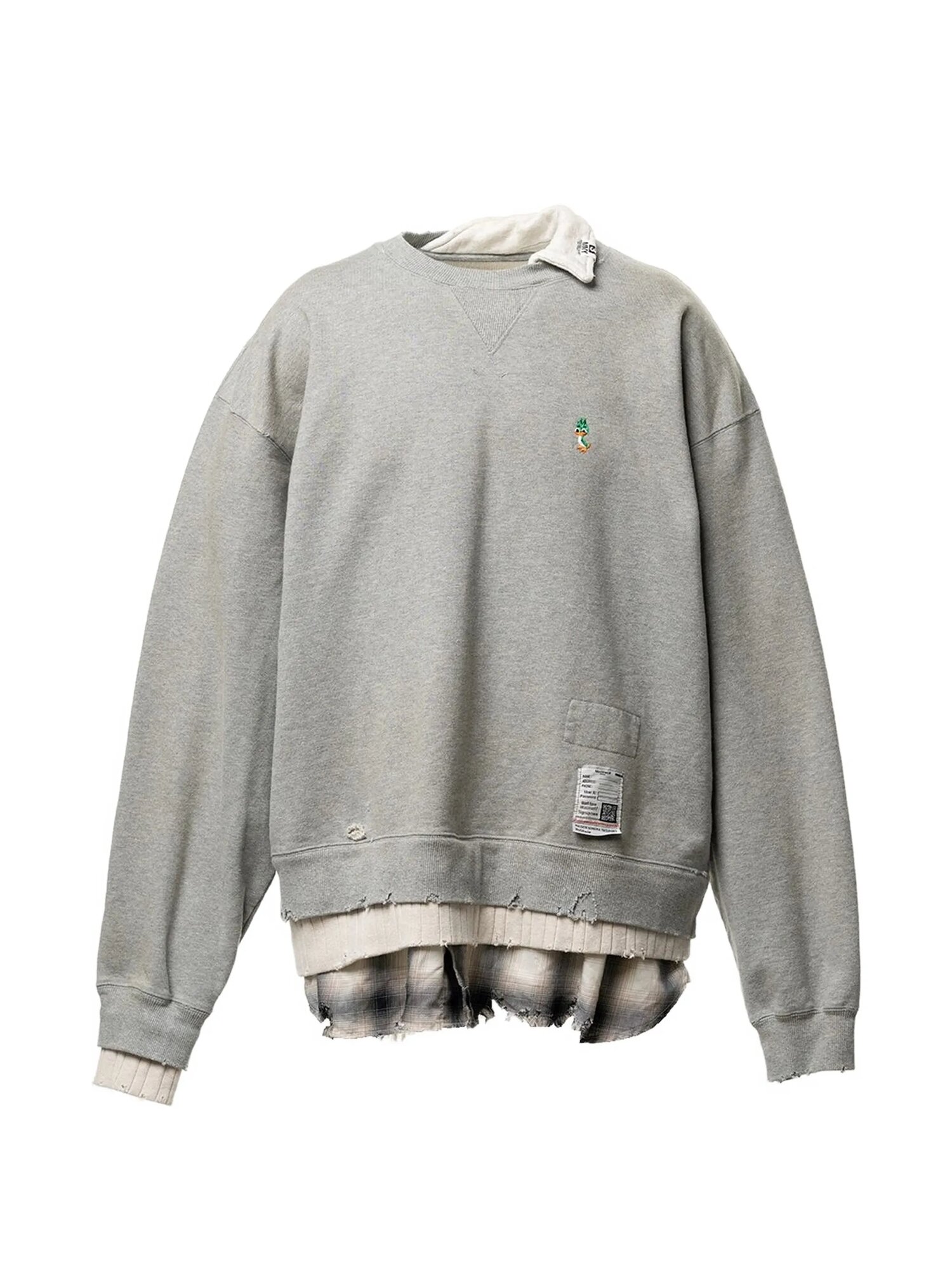 Толстовка Layered-design distressed sweatshirt