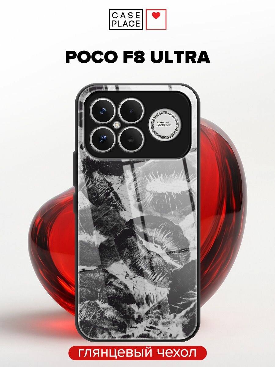 Чехол на Poco F8 Ultra / Поко F8 Ультра с принтом "Следы черной помады"