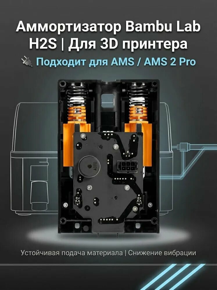 Буфер подачи (филаментный буфер) для 3D-принтеров Bambu Lab H2S: подключение AMS, стабильная печать, огнестойкий ABS