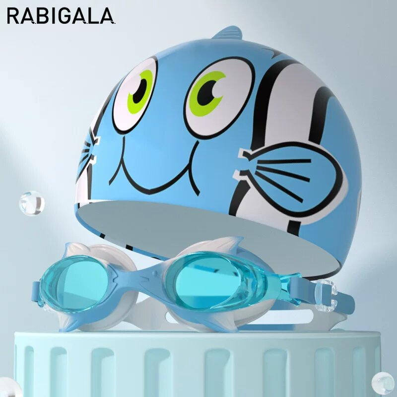 Очки для плавания Rabigala в форме рыбы, маленькие, в оправе, для детей 3-8 лет, очки для плавания для девочек, детские