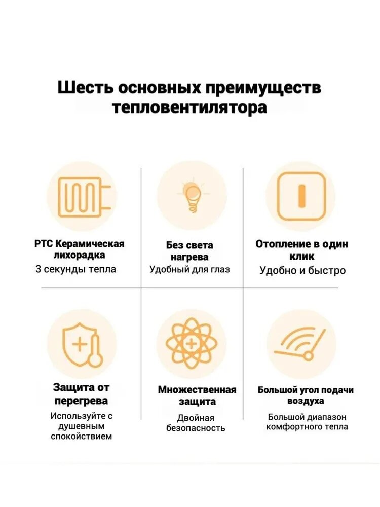 Обогреватель тепловентилятор настольный 500 Вт керамический нагревательный элемент, черный — фото 1