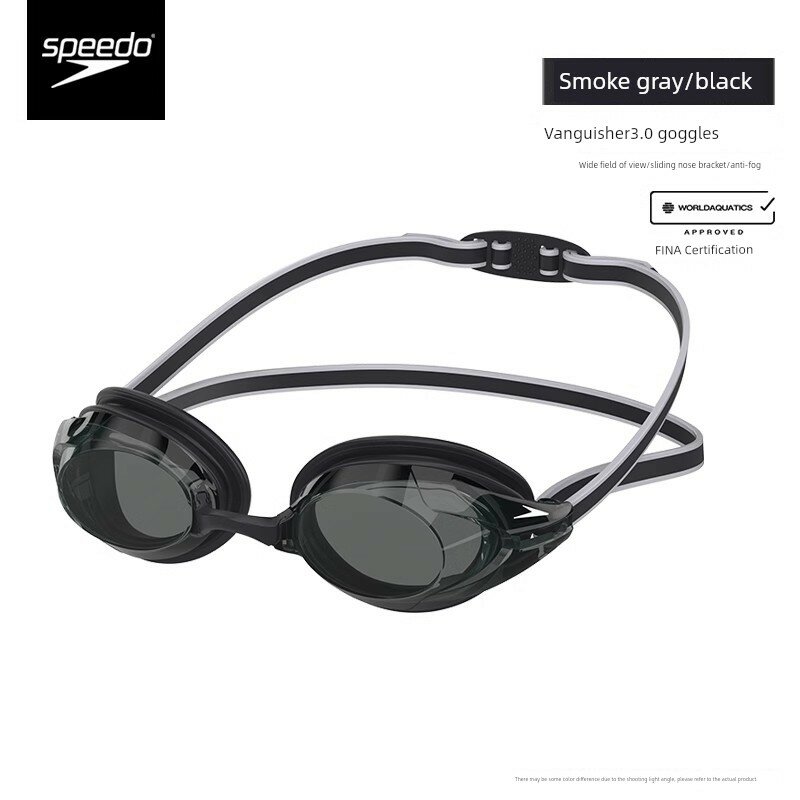 Спортивные очки Speedo V3 с антизапотеванием, двойная линза, мужские и женские, дымчатый серый/черный, новая модель для