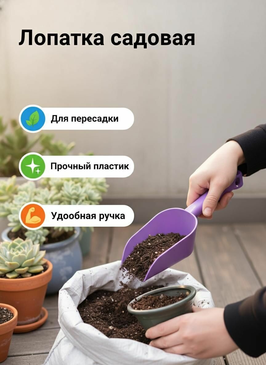 Утолщенная пластиковая лопата