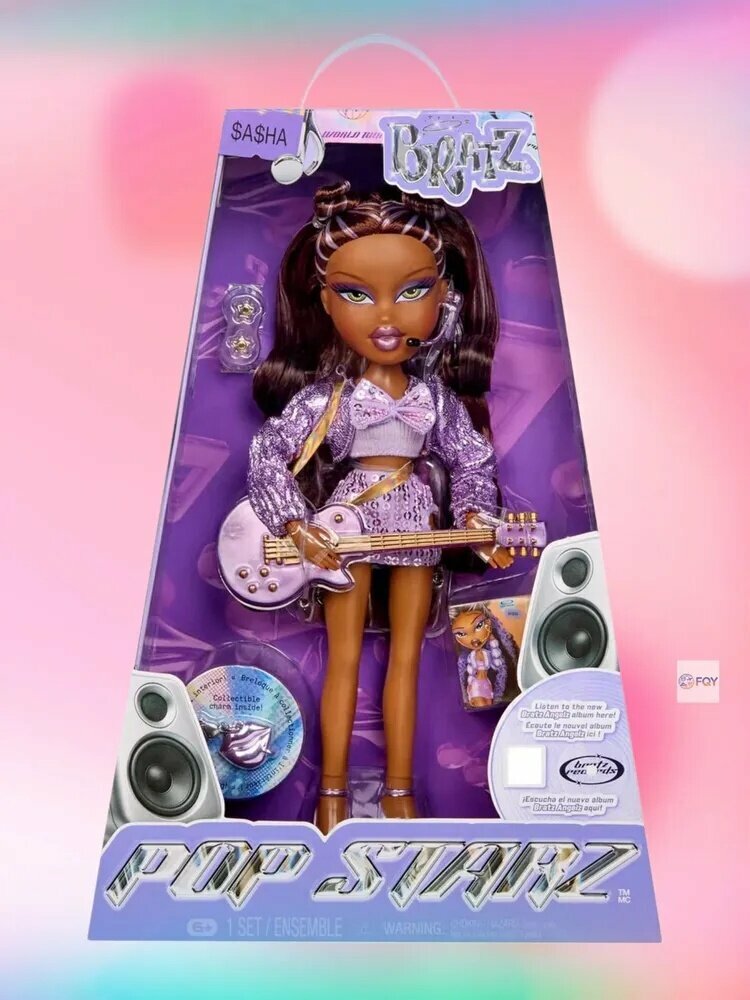 Bratz Pop Starz Sasha , 2026 Новая модная кукла, детская игрушка-подарок