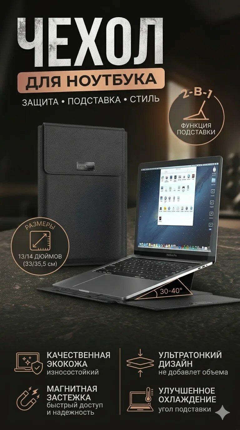 Сумка-чехол для ноутбука 14" и 16" дюймов, защитный кейс
